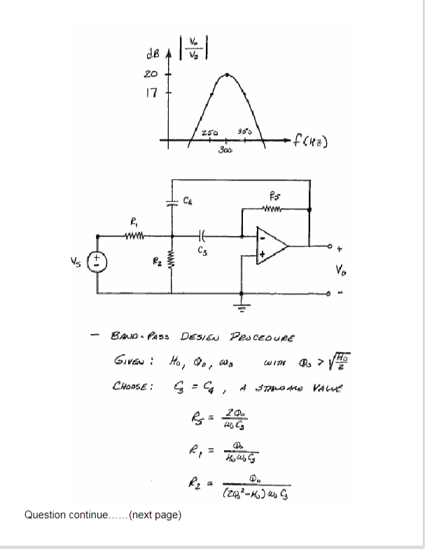 - Band pass design pesceovee Given: H0,ϕ0,ω0 wish | Chegg.com