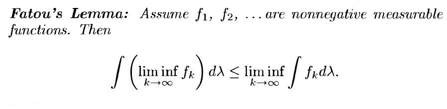 Solved are Fatou's Lemma: Assume fı, /2, functions. Then tne | Chegg.com