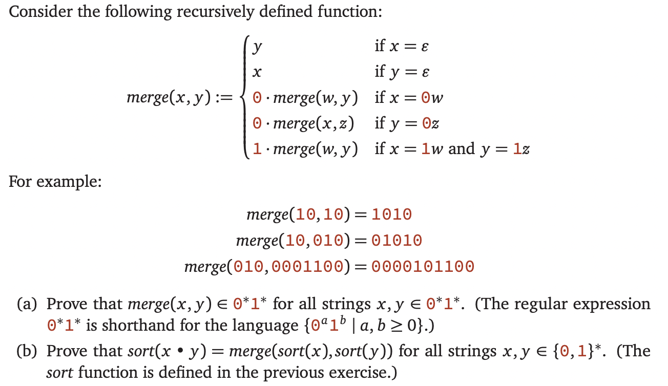 Solved Consider the following recursively defined function: | Chegg.com