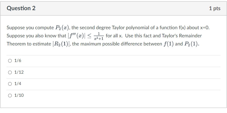 Solved Question 2 1 pts Suppose you compute P2 (2), the | Chegg.com