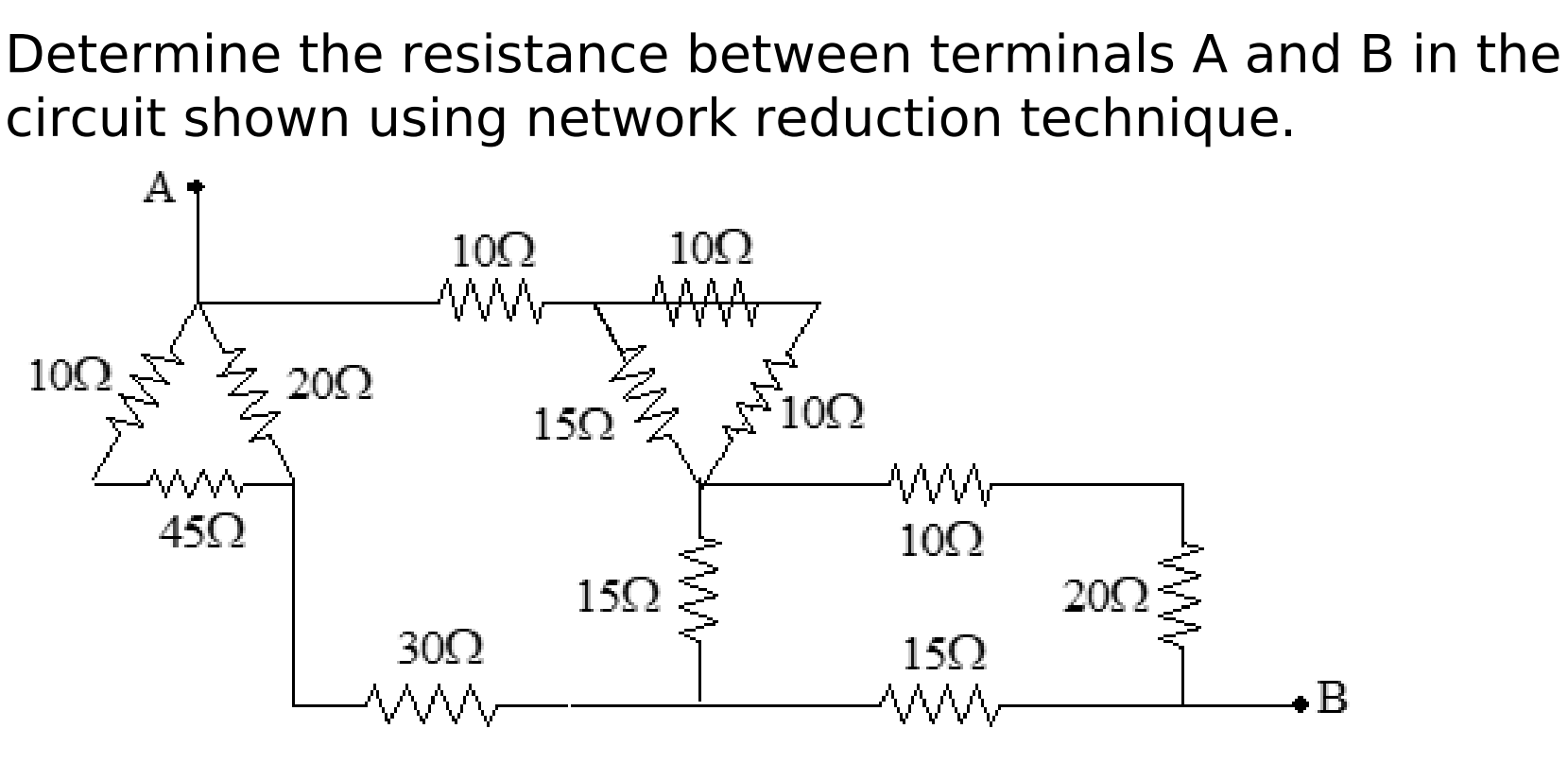 Solved Determine the resistance between terminals A and B in | Chegg.com