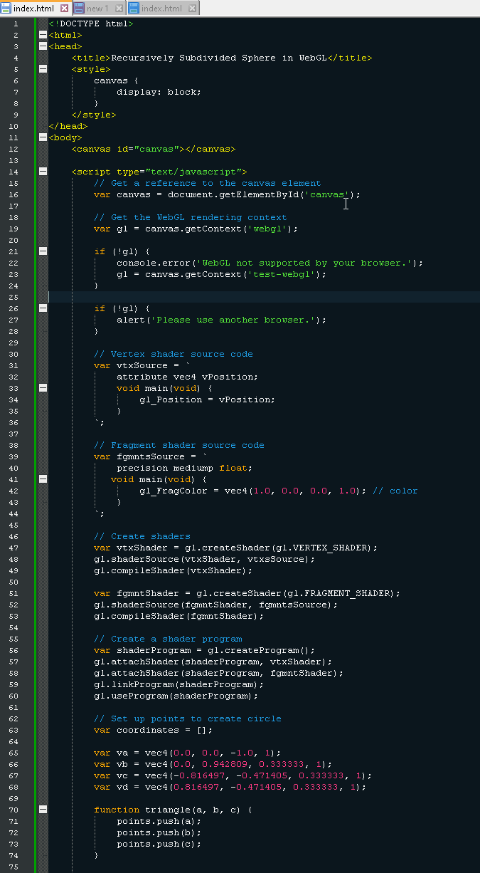 Solved Hello there,I have the following code in WebGL, | Chegg.com