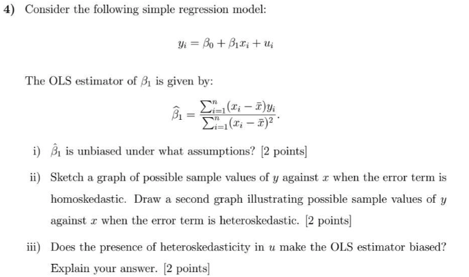 Solved Consider the following simple regression | Chegg.com