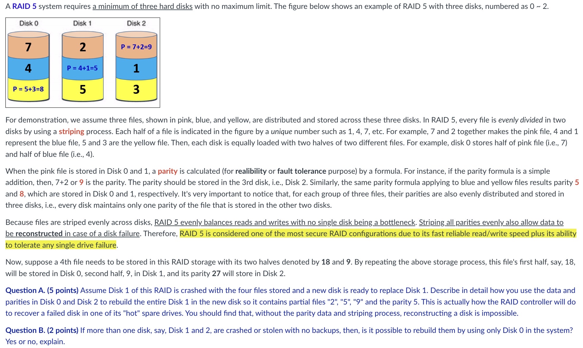 Solved For demonstration, we assume three files, shown in | Chegg.com