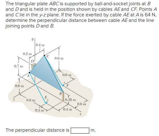 Solved The triangular plate ABC is supported by | Chegg.com
