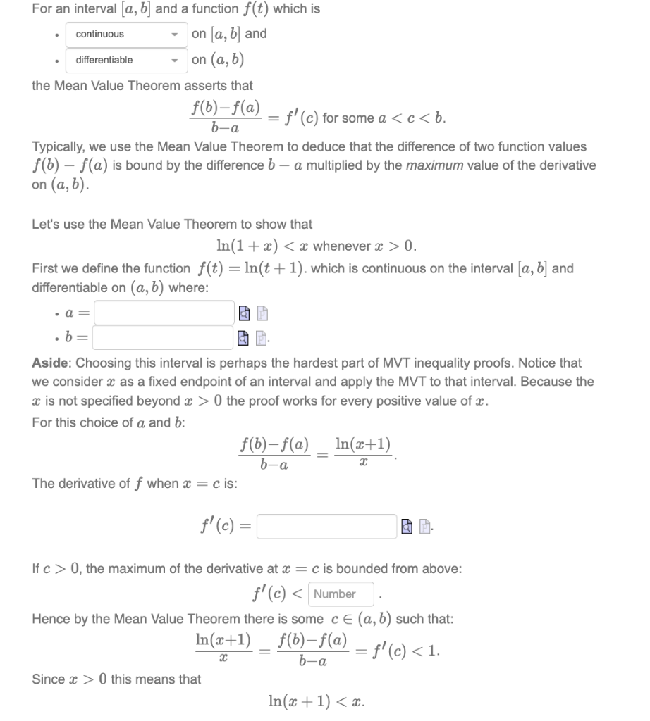 Solved b−af(b)−f(a)=f′(c) for some a0 First we define the | Chegg.com