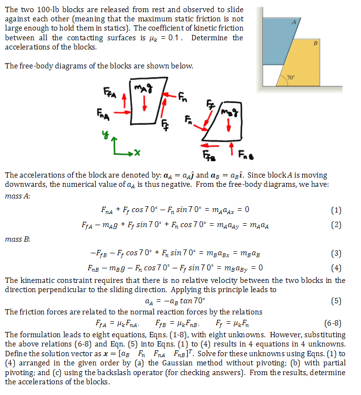 Solved The two 100-lb blocks are released from rest and | Chegg.com