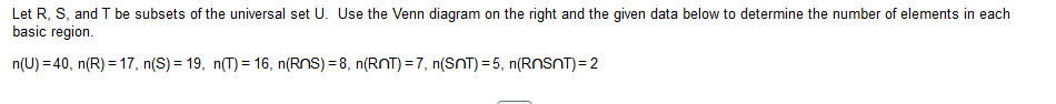 Solved Let R, S, and T be subsets of the universal set U. | Chegg.com