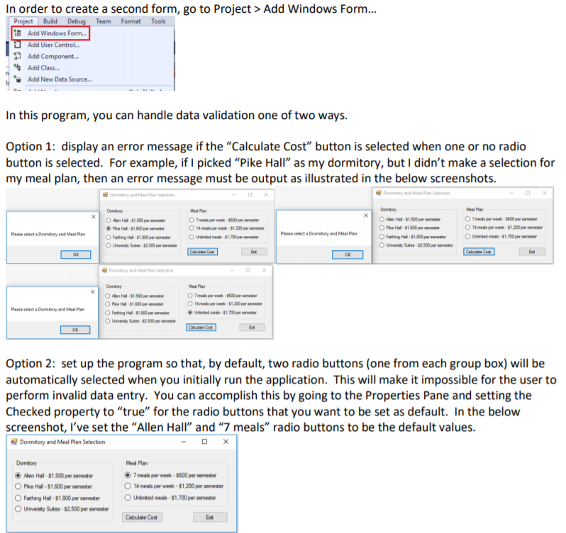 C# code for this program? I have the GUI | Chegg.com