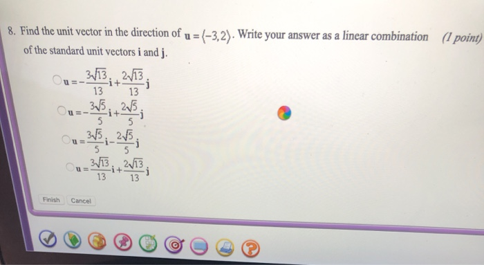 Solved Find the unit vector in the direction of u (-3,2. | Chegg.com