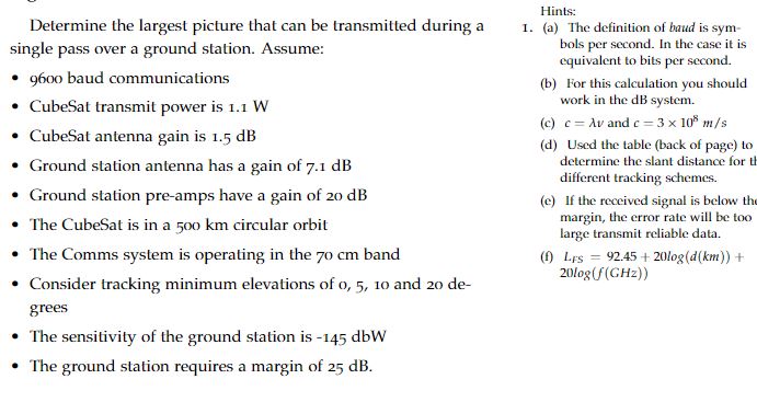 Solved Determine the largest picture that can be transmitted | Chegg.com