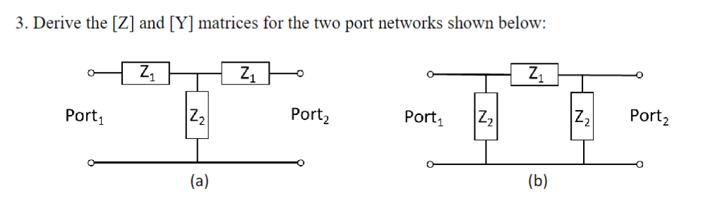 3. Derive the [Z] and [Y] matrices for the two port | Chegg.com