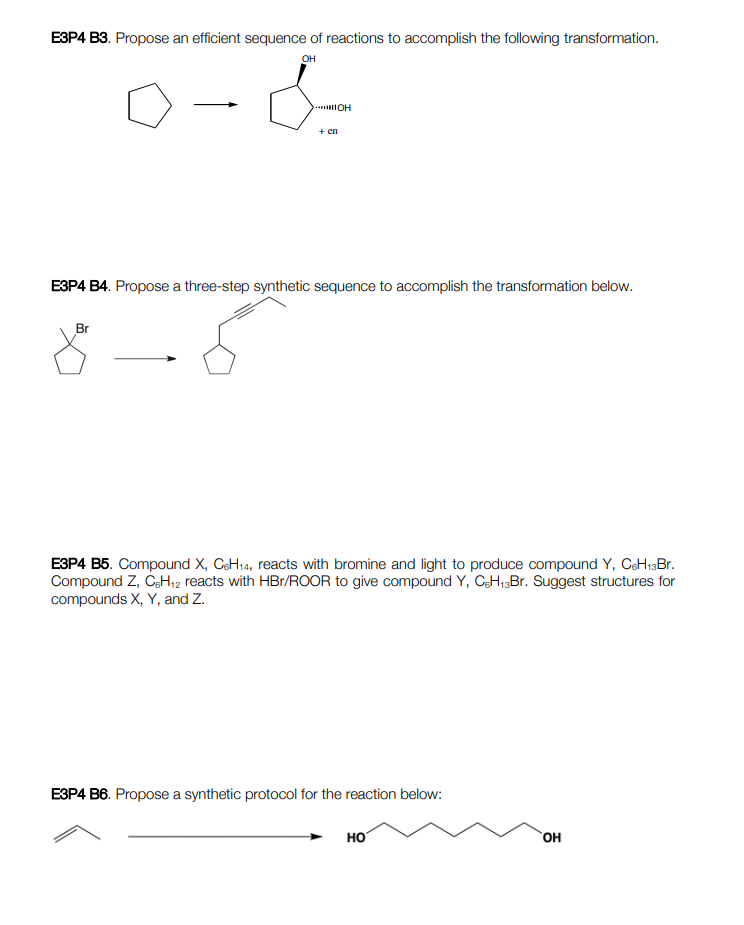 Solved E3P4 B3. Propose an efficient sequence of reactions | Chegg.com