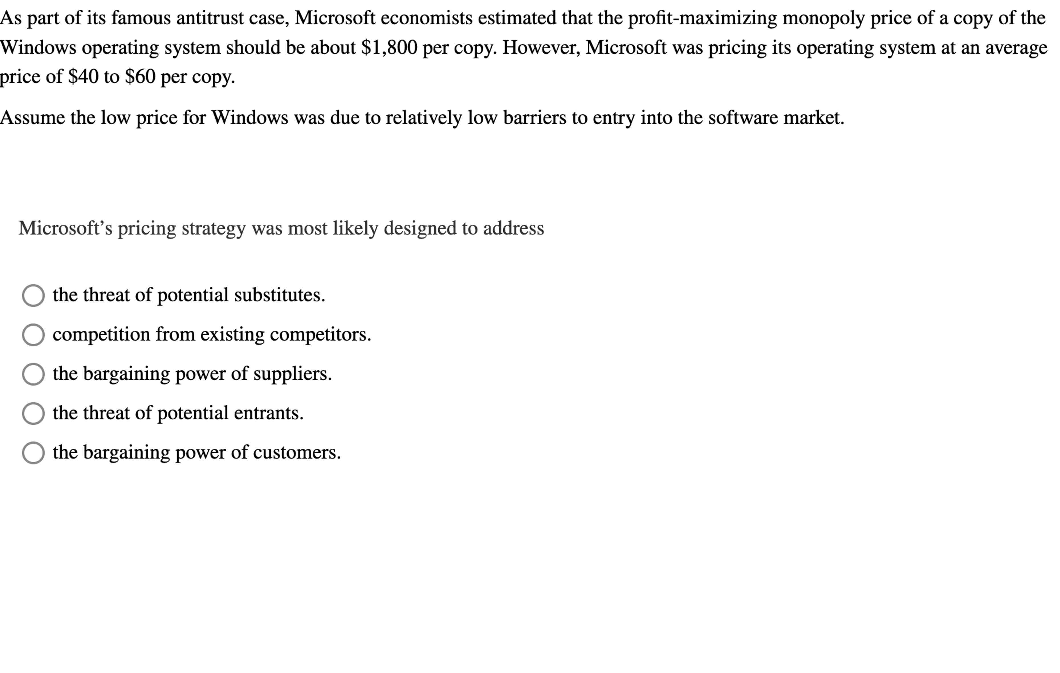 Solved As part of its famous antitrust case, Microsoft | Chegg.com