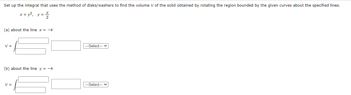 Solved Set up the integral that uses the method of | Chegg.com