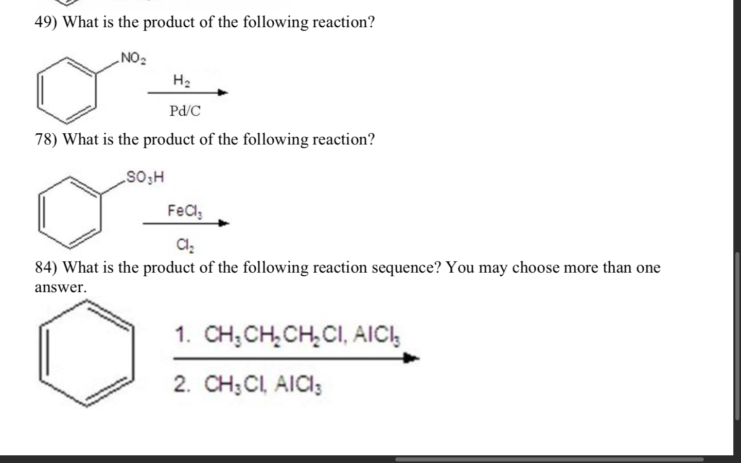 Solved 49) What is the product of the following reaction? | Chegg.com