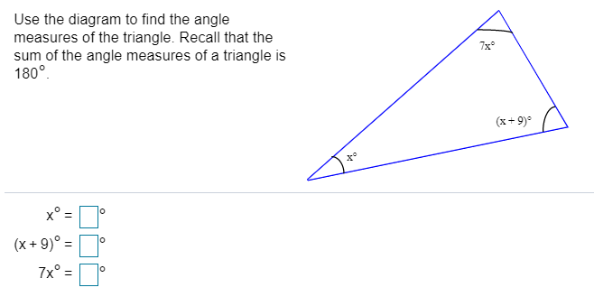 Solved Use the diagram to find the angle measures of the | Chegg.com
