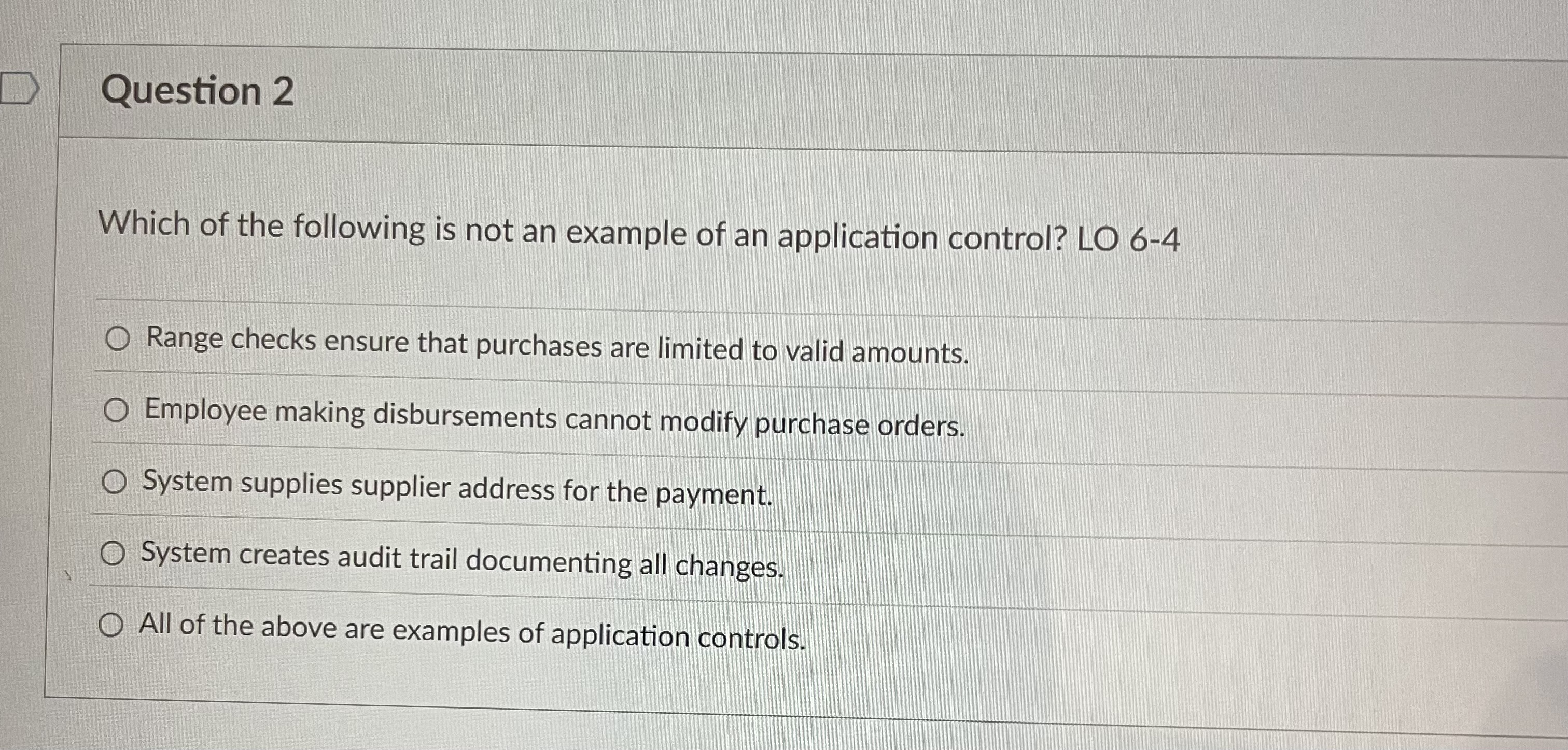 Solved Question 2Which of the following is not an example of | Chegg.com