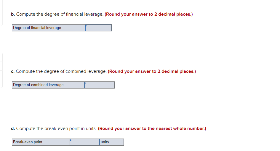 Solved Problem 5-10 Degree of leverage [LO5-2, 5-5] The | Chegg.com