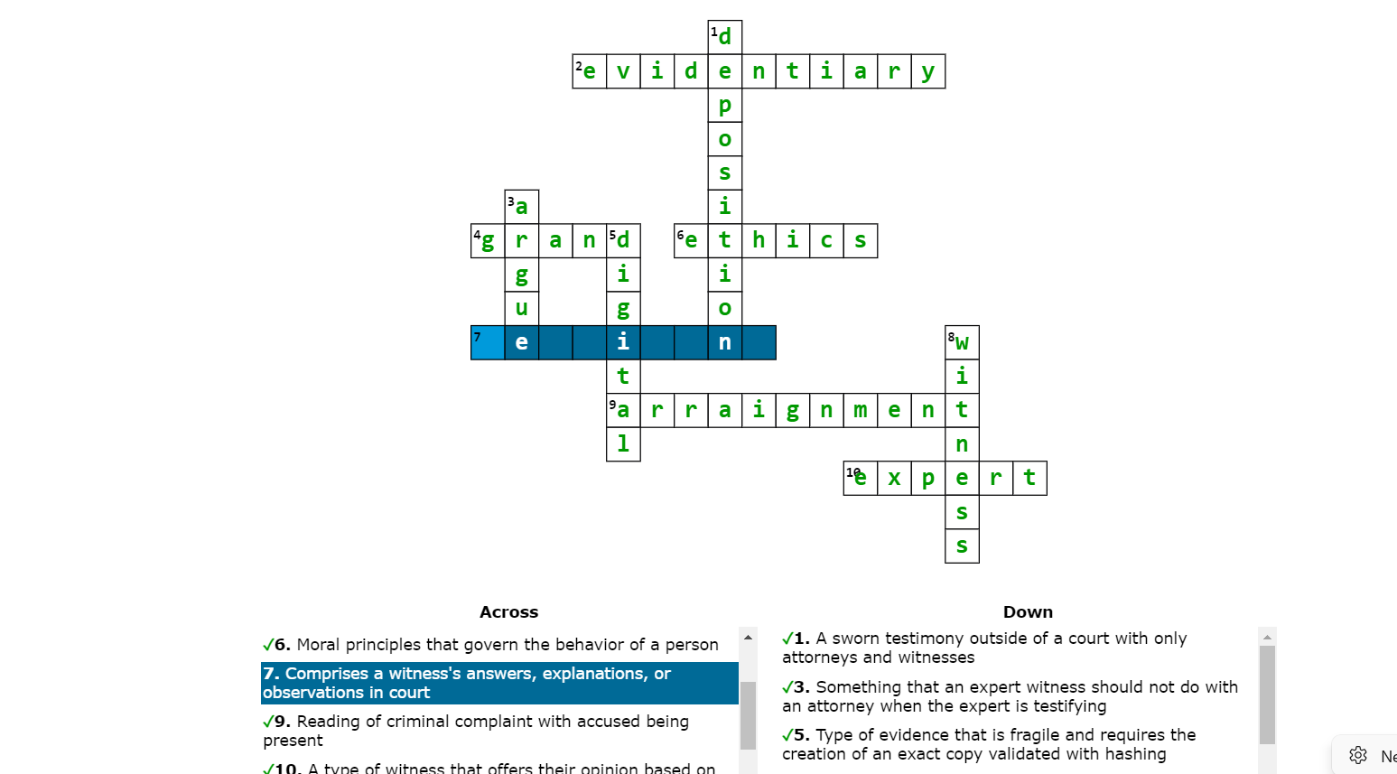 Solved what compromises a witness's answers, explanations, | Chegg.com