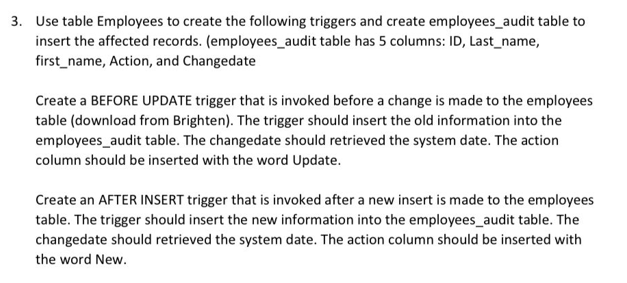 3. Use table Employees to create the following | Chegg.com
