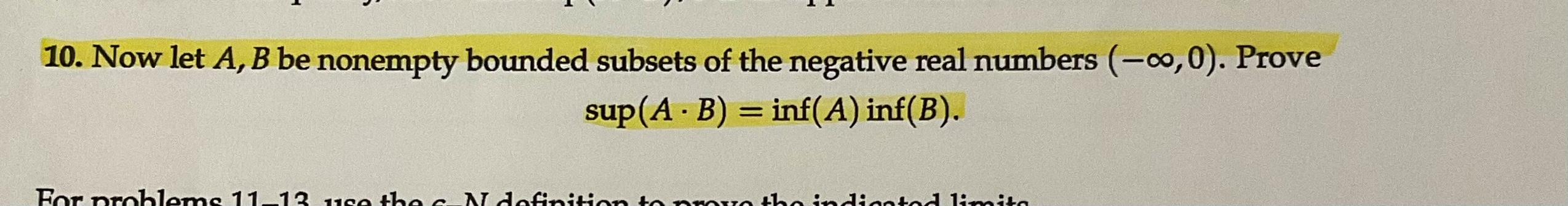 Solved 10. Now let A, B be nonempty bounded subsets of the | Chegg.com