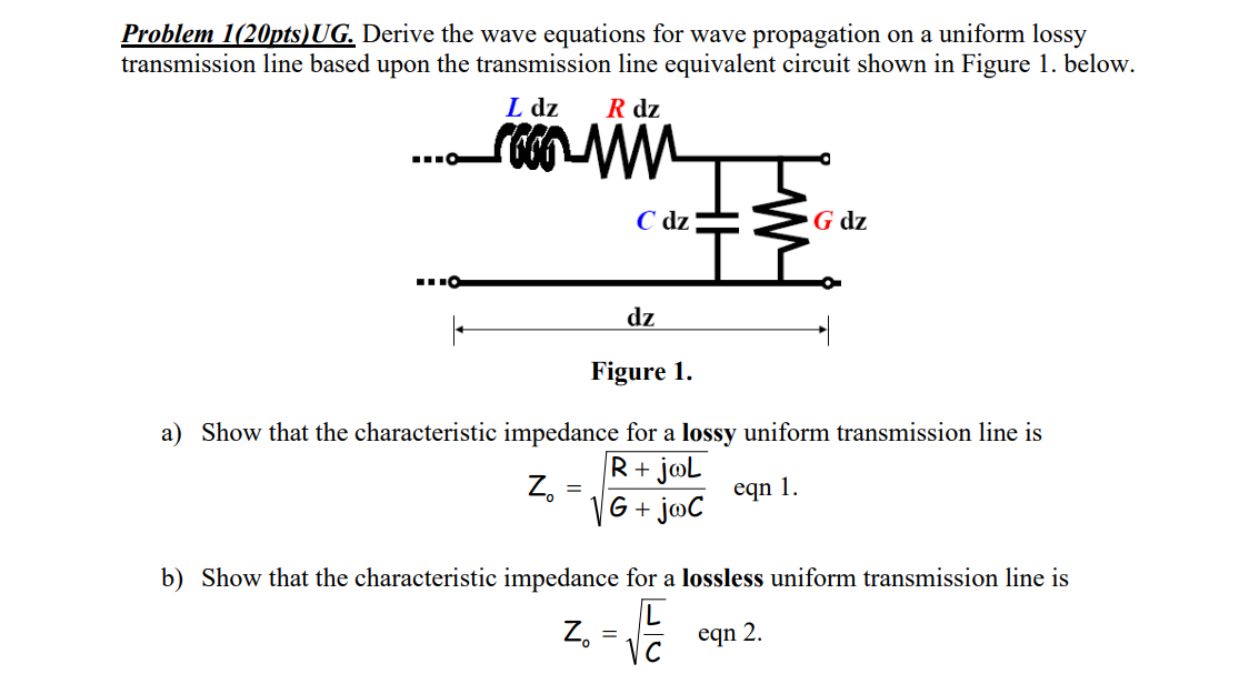 Solved Problem 1(20pts) UG. Derive the wave equations for | Chegg.com
