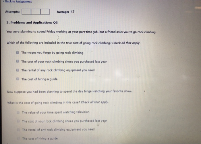 Solved Back to Assignment Attempts: Average: /2 3. Problems | Chegg.com