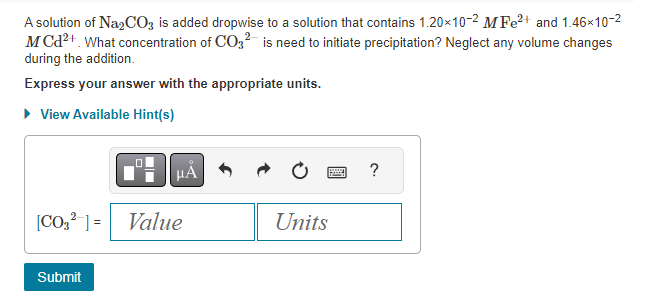 Solved A solution of Na2CO3 is added dropwise to a solution | Chegg.com
