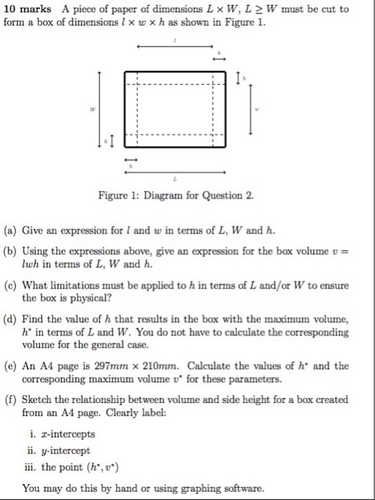 Solved A piece of paper of dimensions L x W, L_>W must be | Chegg.com