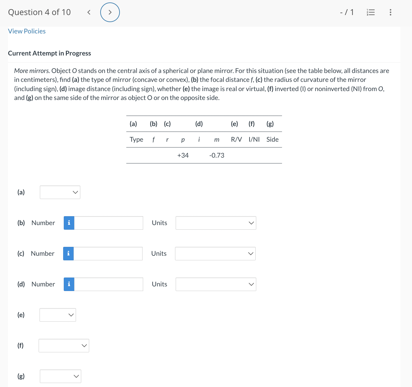 Solved Current Attempt in ProgressMore mirrors. Object \( ﻿O | Chegg.com