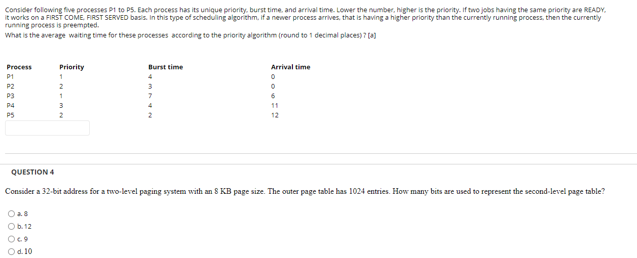 Solved Consider following five processes P1 to P5. Each | Chegg.com