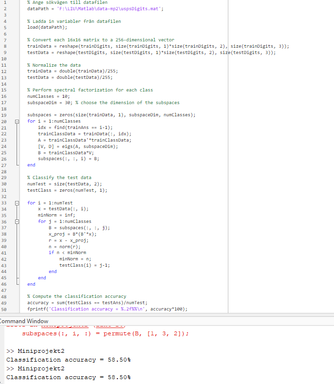 Solved Hi, I'm doing a Matlab code for the classification of | Chegg.com