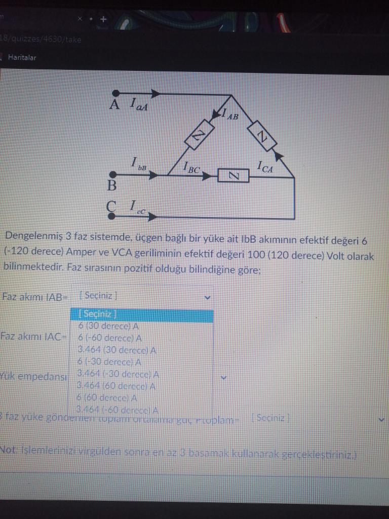 Solved Dengelenmis 3 faz sistemde, üçgen bağı bir yüke ait | Chegg.com