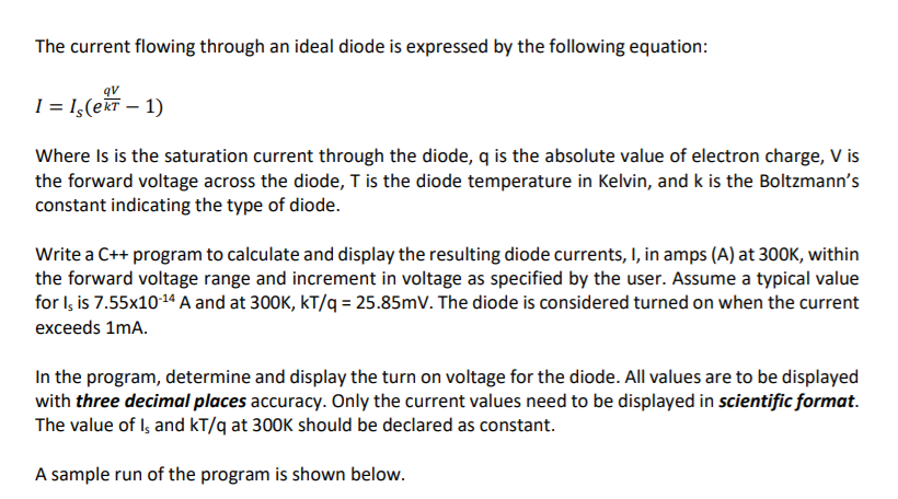 Solved The current flowing through an ideal diode is | Chegg.com