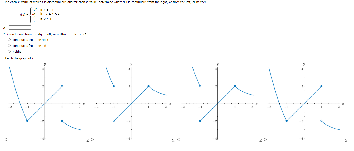 Solved Find each x-value at which f is discontinuous and for | Chegg.com