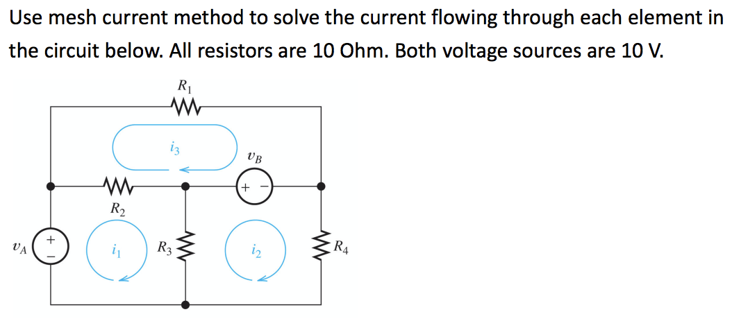 Solved Use mesh current method to solve the current flowing | Chegg.com