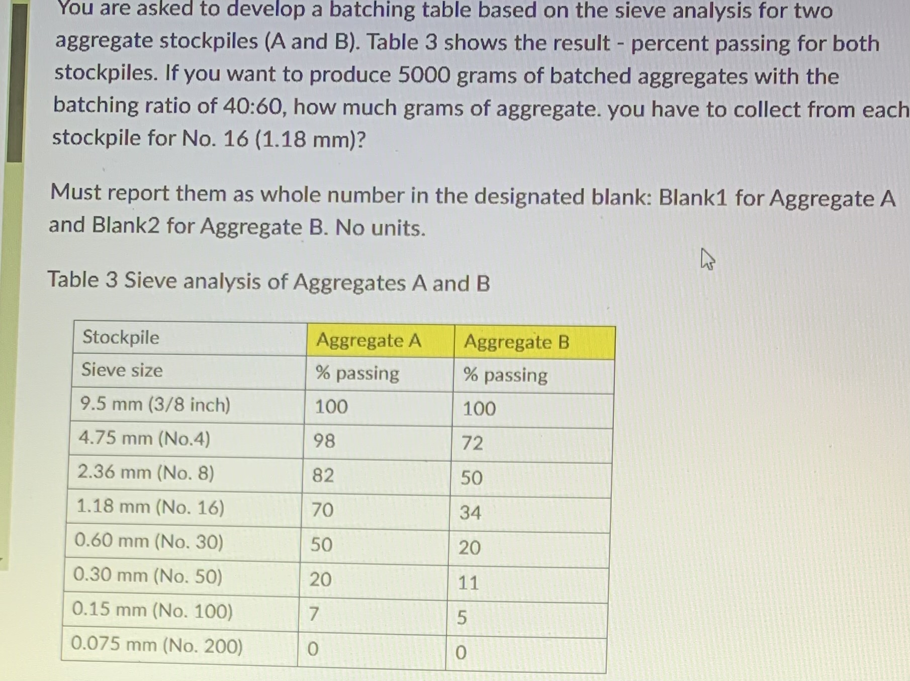 Solved You are asked to develop a batching table based on | Chegg.com