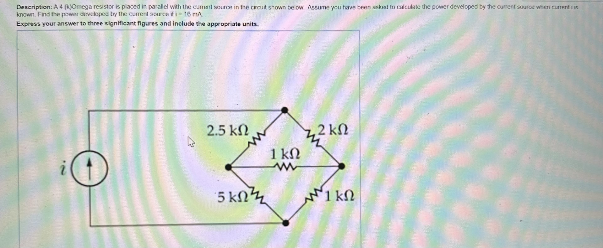 Solved known. Find the power developed by the current source | Chegg.com