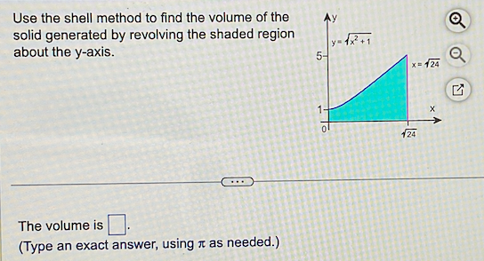 Solved Use the shell method to find the volume of the solid | Chegg.com
