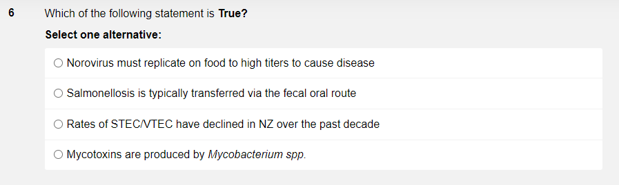Solved Which of the following statement is True? Select one | Chegg.com