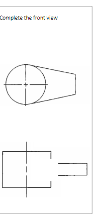 Solved Draw a two-view drawing for the part given below. Top | Chegg.com