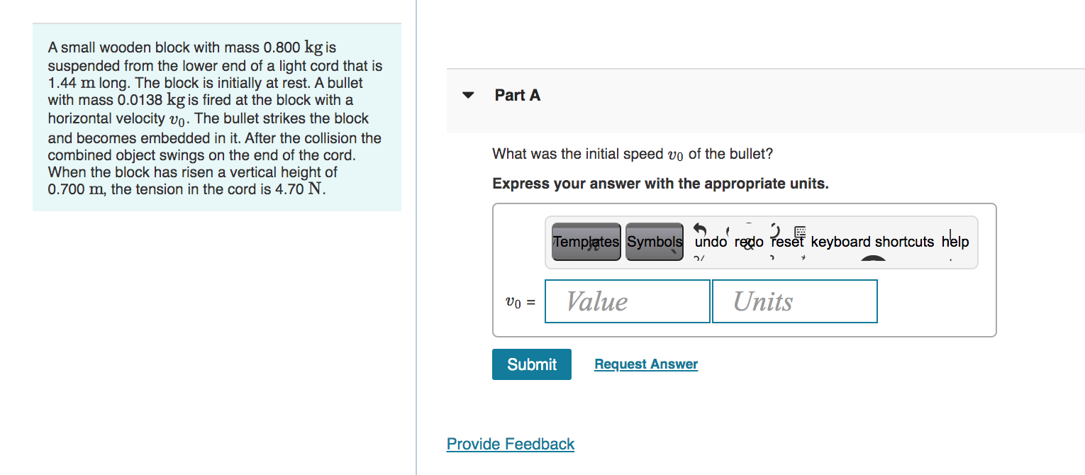 Solved Part A A small wooden block with mass 0.800 kg is | Chegg.com