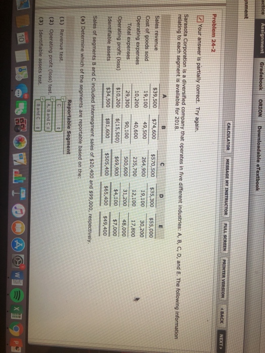 Solved ssignment CAL BACK NEXT Problem 24-2 Your answer is | Chegg.com