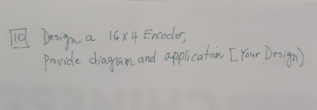 Solved Design a 16 x 4 encoder with diagram and logical | Chegg.com