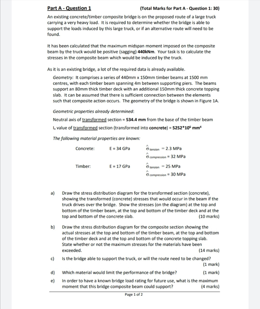 Solved Part A - Question 1 (Total Marks for Part A - | Chegg.com