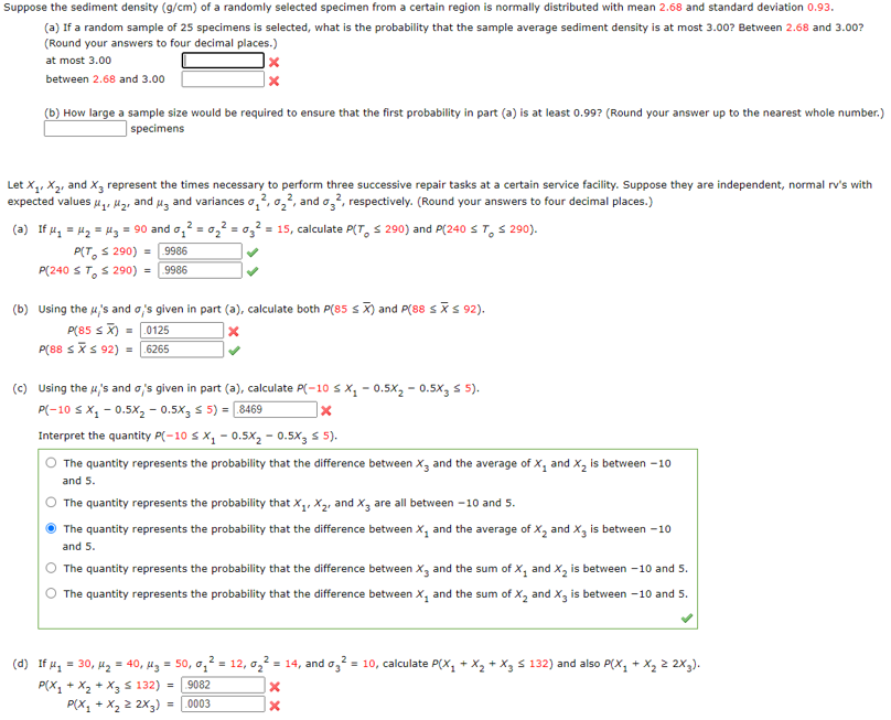Solved Suppose the sediment density (g/cm) of a randomly | Chegg.com