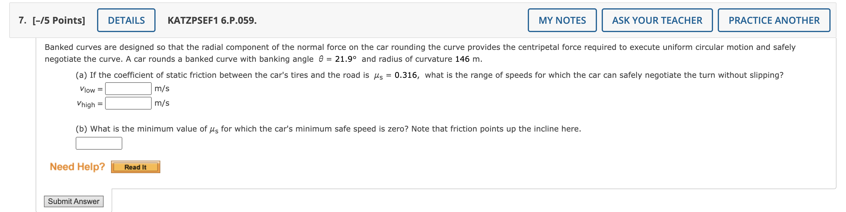 Solved negotiate the curve. A car rounds a banked curve with | Chegg.com
