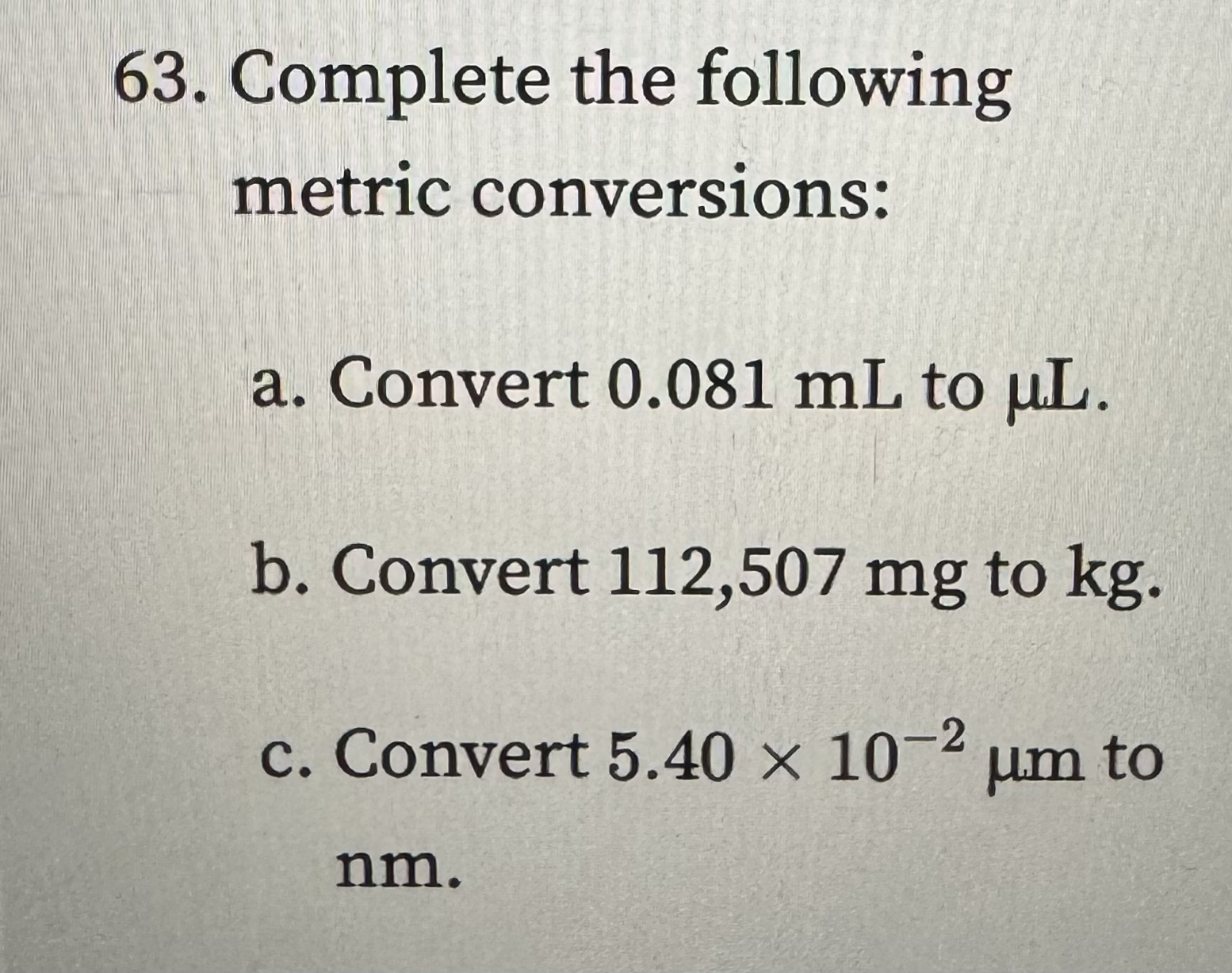 Solved Complete the followingmetric conversions:a. ﻿Convert | Chegg.com