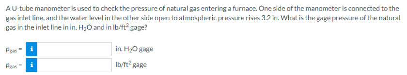 Solved A U-tube manometer is used to check the pressure of | Chegg.com
